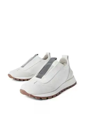 Brunello Cucinelli Canvas Monili-detail Sneakers - Neutrals