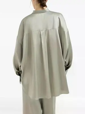 Brunello Cucinelli Monili Mandarin-collar Shirt - Green