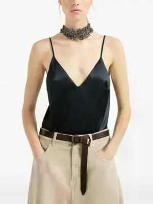 Brunello Cucinelli V-neck Top - Black