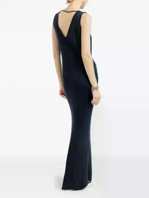 Brunello Cucinelli Ribbed-knit Maxi Dress - Blue