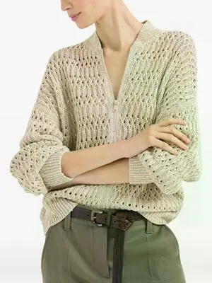 Brunello Cucinelli Zip-up Cardigan - Neutrals