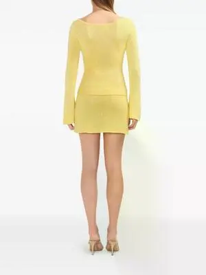 ASTA RESORT Maya Belted-waist Mini Dress - Yellow