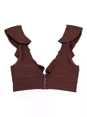 DUSKII Frilled Swim Top - Brown