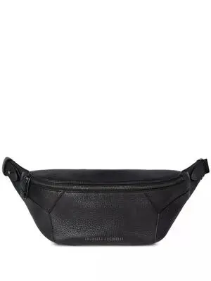 Brunello Cucinelli Grained-leather Belt Bag - Black