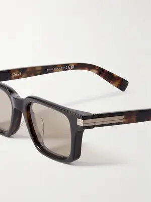 Zegna D-frame Acetate Sunglasses - Tortoiseshell