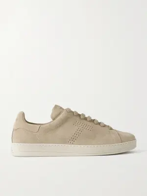 TOM FORD Warwick Perforated Suede Sneakers - Brown