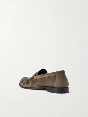 Saint Laurent Le Loafer Monogram Loafers - Gray