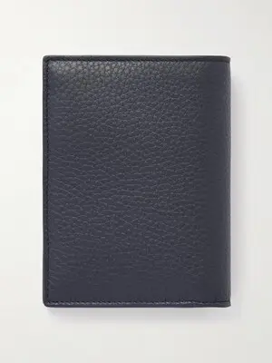 Saint Laurent Full-grain Leather Billfold Wallet - Blue
