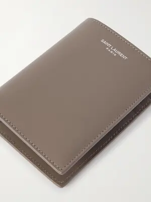 Saint Laurent Logo-print Leather Bifold Wallet - Brown