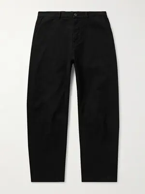 NILI LOTAN Carpenter Straight-leg Cropped Trousers - Black