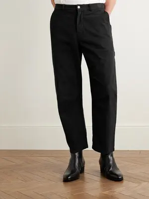 NILI LOTAN Carpenter Straight-leg Cropped Trousers - Black