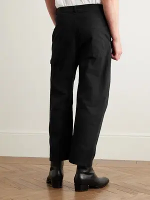 NILI LOTAN Carpenter Straight-leg Cropped Trousers - Black