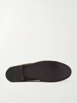 Saint Laurent Le Loafer Monogram Suede Penny Loafers - Brown