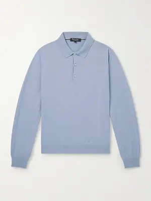 Men's Loro Piana Blue Polos