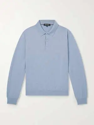 Loro Piana Loro Piana - Cashmere Polo Shirt - Men - Blue Light Blue