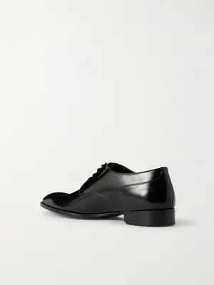 Saint Laurent Stanton Leather Derby Shoes - Black