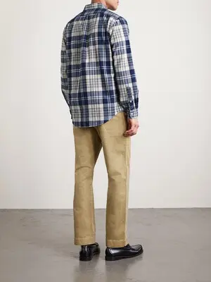 Polo Ralph Lauren Button-down Collar Logo-embroidered Checked Cotton Oxford Shirt - Blue