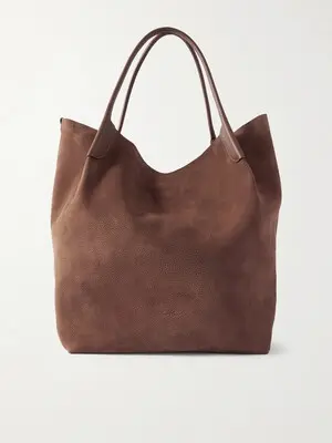 Loro Piana Bale Extra-large Leather-trimmed Full-grain Nubuck Tote Bag - Brown