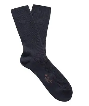 Loro Piana Ribbed Cashmere-blend Socks - Blue