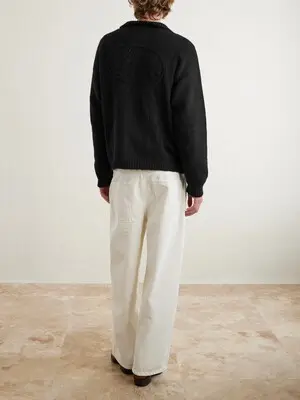 CHERRY LOS ANGELES Logo-embroidered Alpaca-blend Sweater