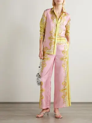 Versace Printed Silk-twill Shirt - Pink