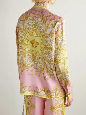 Versace Printed Silk-twill Shirt - Pink