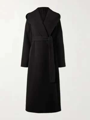 Alaïa Hooded Belted Wool Coat
