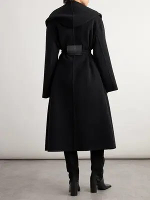 Alaïa Hooded Belted Wool Coat