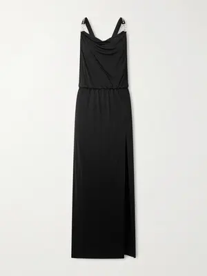 Versace Embellished Draped Jersey Gown