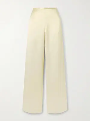 THE ROW Ardyn Hammered-silk Wide-leg Pants