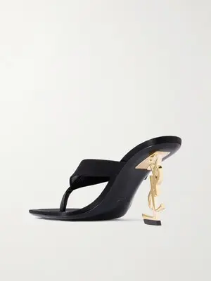 Saint Laurent Opyum Embellished Satin Sandals
