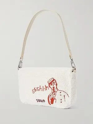 Staud Timmy Beaded Shoulder Bag - Neutrals