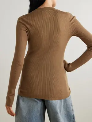 Stella McCartney Ribbed Wool Cardigan - Brown