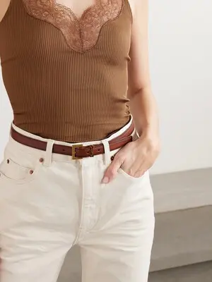 Saint Laurent Leather Belt - Brown