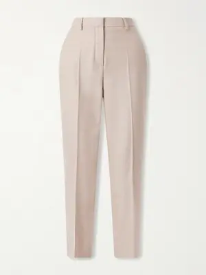 Loro Piana Dermot Cropped Wool And Cashmere-blend Flannel Pants - Neutrals