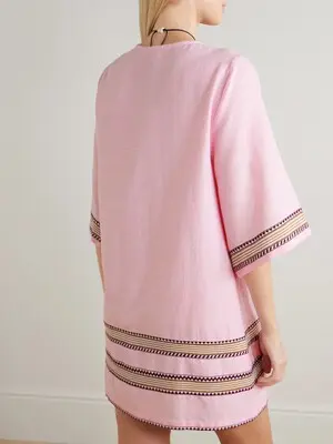 LEMLEM Belkis Striped Cotton Kaftan - Pink