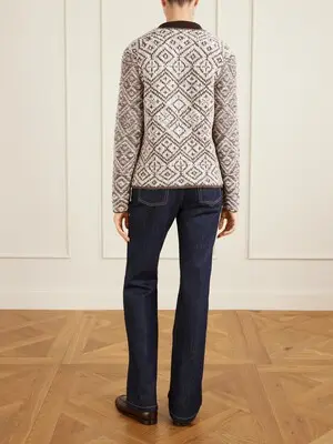 Loro Piana Jacquard-knit Cashmere Cardigan