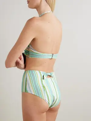 LEMLEM Ava + Elsi Printed Ribbed Recycled Bikini - Green