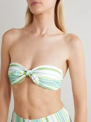 LEMLEM Ava + Elsi Printed Ribbed Recycled Bikini - Green