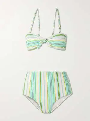 LEMLEM Ava + Elsi Printed Ribbed Recycled Bikini Mint