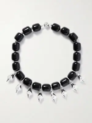 JULIETTA Odeon Silver-tone And Resin Necklace - Black