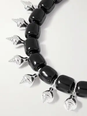 JULIETTA Odeon Silver-tone And Resin Necklace - Black