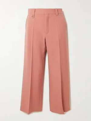 Chloé Cropped Wool-gabardine Wide-leg Pants
