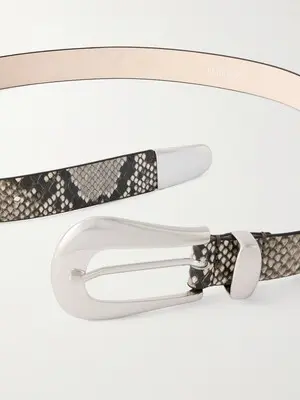 DEHANCHE Colette Snake-effect Leather Waist Belt - Animal Print