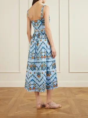 Borgo De Nor Ninet Belted Floral-print Midi Dress
