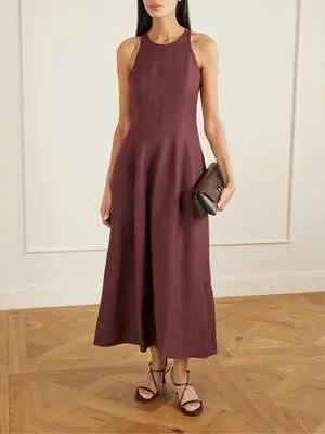 Brunello Cucinelli Paneled Twill Midi Dress