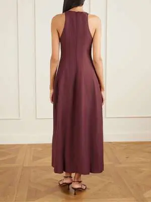 Brunello Cucinelli Paneled Twill Midi Dress