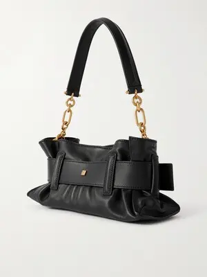Balmain Anthem Buckled Leather Shoulder Bag