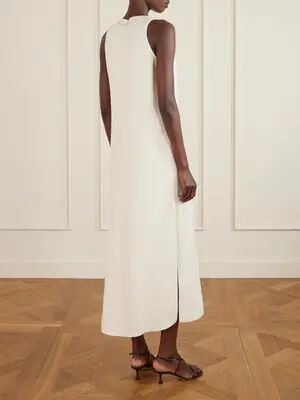 Brunello Cucinelli Crepe Midi Dress - Neutrals