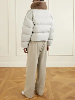 Balenciaga Plush-trimmed Padded Quilted Shell Down Jacket - White